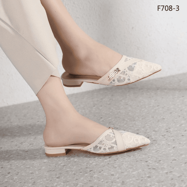 Sepatu Dior Ja'dior Mesh And Leather Slingback Heel F708-3 Semi Premium ...