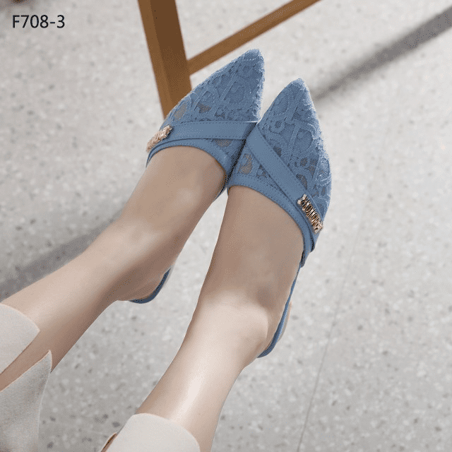 Sepatu Dior Ja'dior Mesh And Leather Slingback Heel F708-3 Semi Premium ...