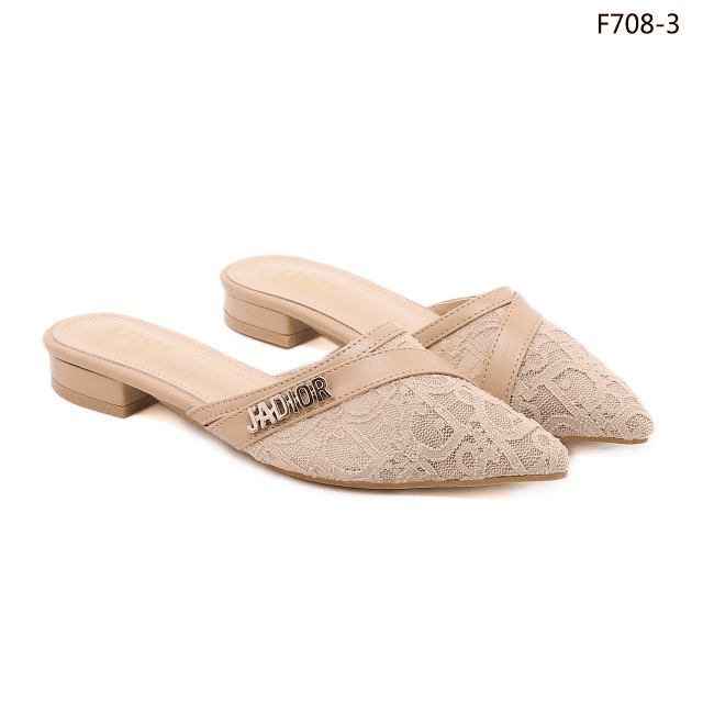 Sepatu Dior Ja'dior Mesh And Leather Slingback Heel F708-3 Semi Premium ...