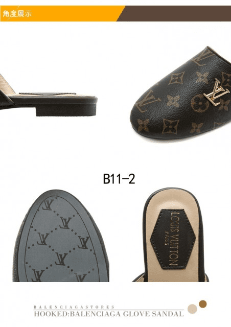 Sepatu Louis Vuitton LV-Logo Flat Mules B11-2 Semi Premium (Kode ...