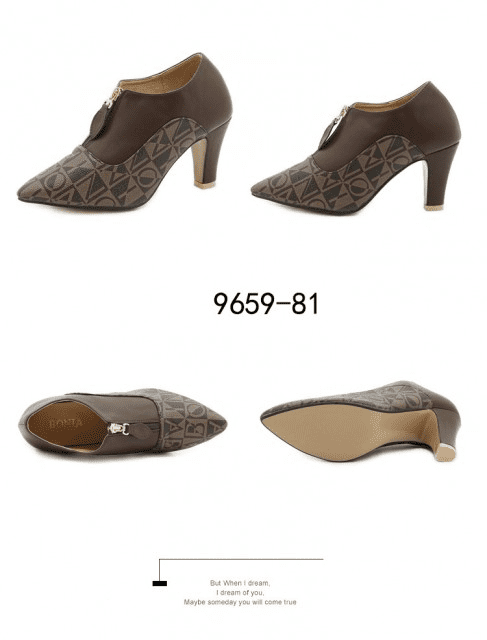Sepatu Bonia Zipper Full Leather Heel Shoes 9659-81 Semi Premium (Kode ...