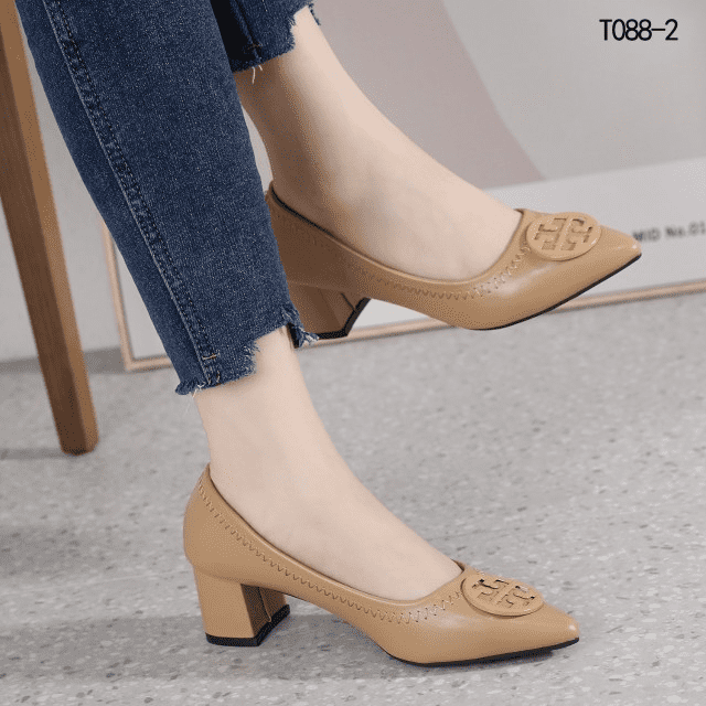 Sepatu Tory Burch Leather Block Heel Pumps T088-2 Semi Premium (Kode ...