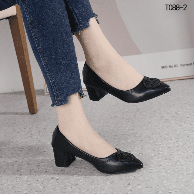 Sepatu Tory Burch Leather Block Heel Pumps T088-2 Semi Premium (Kode ...