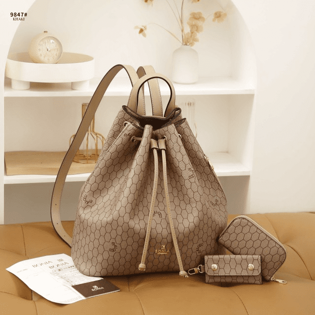Tas Bonia Monogram Bucket Backpack 9847 Semi Premium (Kode: BON431 ...