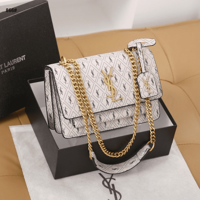 Tas YSL Yves Saint Laurent Monogram 866 Semi Platinum (Kode: YSL166 ...