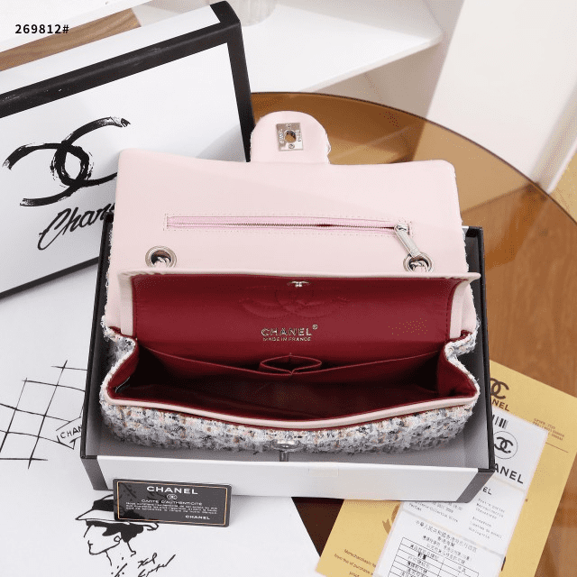 Tas Chanel Maxi Tweed Bag 269812 Semi Platinum (Kode: CHA414) - TASKW.COM