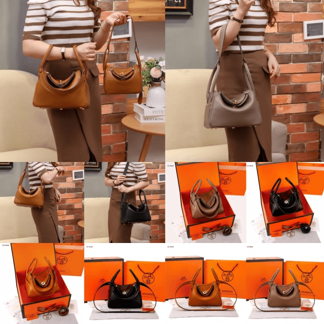 Tas Hermes Lindy 26 Verso Leather Bag's Gold Hardware V17018 Semi ...