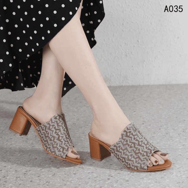 Sandal Aigner Bloch Heel Sandals in Signature Coated Canvas A305 Semi ...
