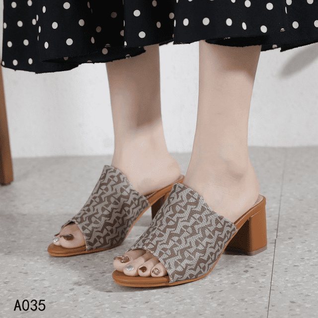 Sandal Aigner Bloch Heel Sandals in Signature Coated Canvas A305 Semi ...
