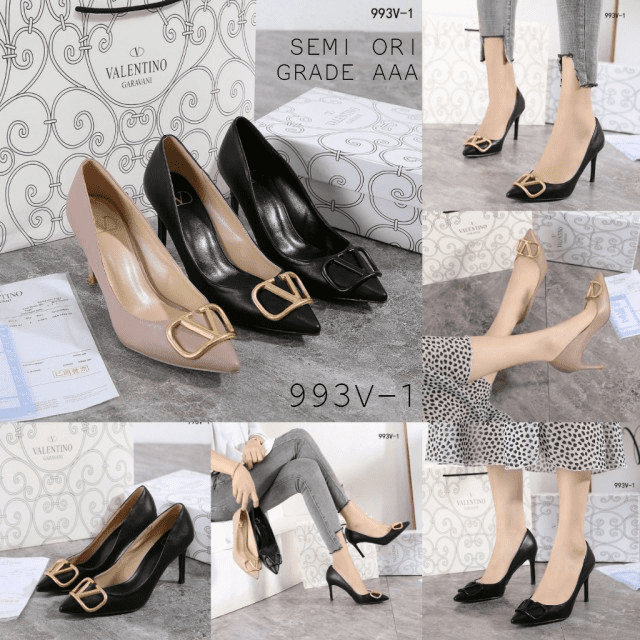 Sepatu Valentino Garavani V Logo Luxury Heels 993v-1 Semi Ori (Kode ...