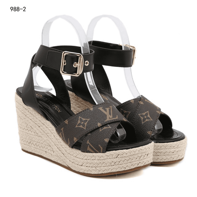 Sepatu LV Louis Vuitton Wedges 988-2 Semi Platinum (Kode: SLV232 ...