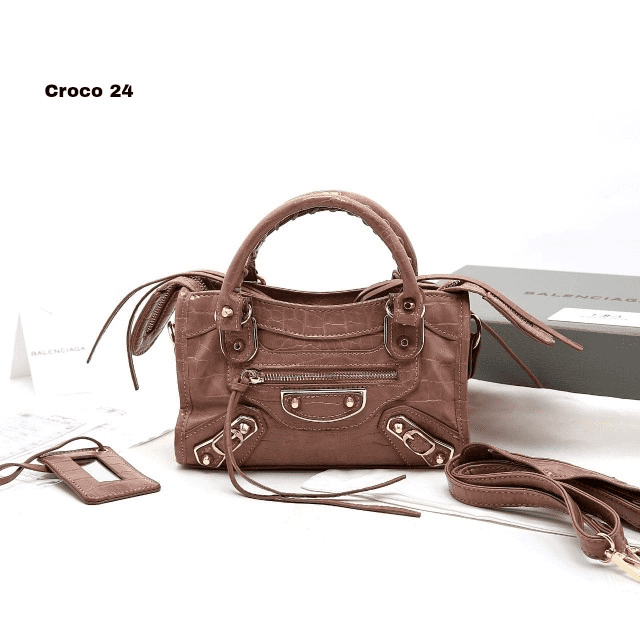 Tas Balenciaga Croco Classic Nano City Plan24 Semi Platinum (Kode ...