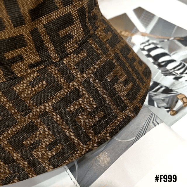 Topi Fendi Bucket Hat Ff Logo Jacquard Brown F999 Semi Premium (Kode ...