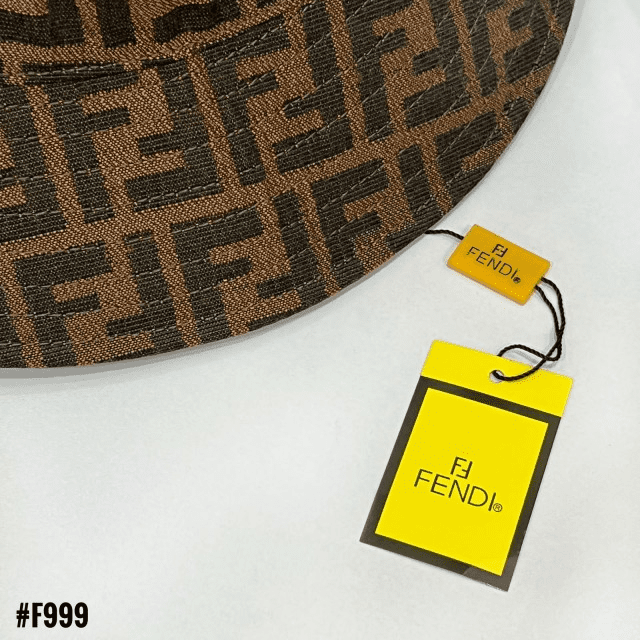 Topi Fendi Bucket Hat Ff Logo Jacquard Brown F999 Semi Premium (Kode ...