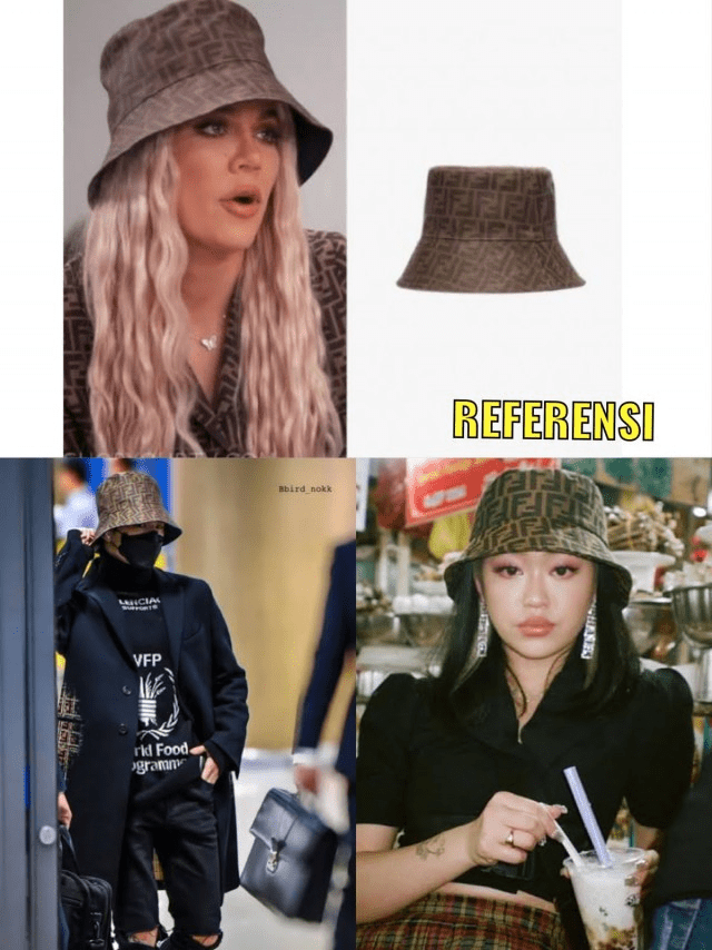 Topi Fendi Bucket Hat Ff Logo Jacquard Brown F999 Semi Premium (Kode ...