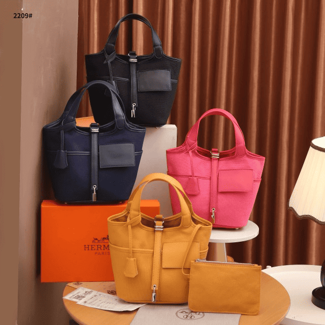 Tas Hermes New Picotin 2209 Semi Platinum (Kode: HER762) - TasKW.com