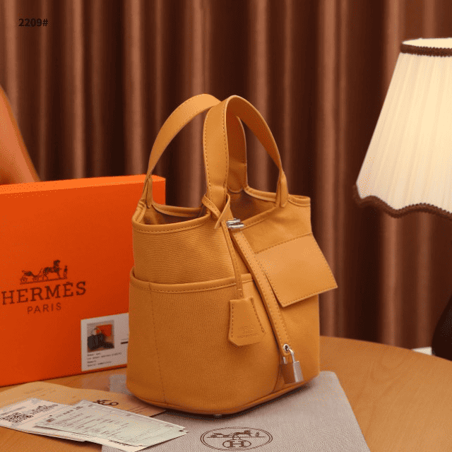 Tas Hermes New Picotin 2209 Semi Platinum (Kode: HER762) - TasKW.com