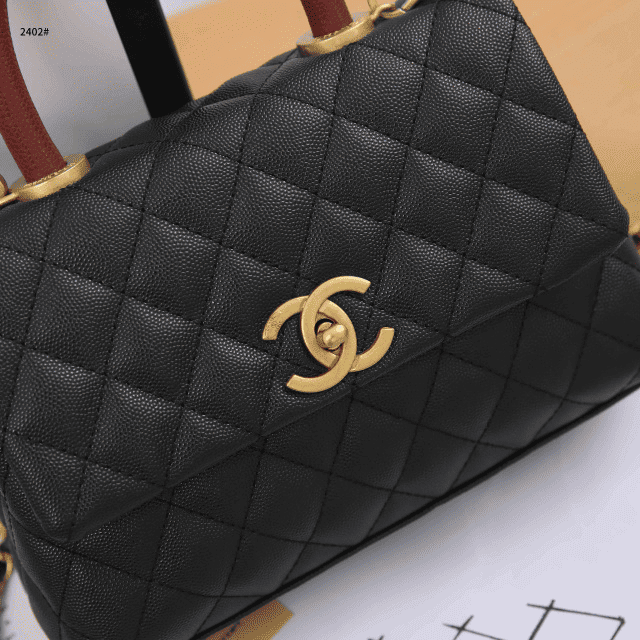 Tas Chanel Coco Top Handle Bag 2402 Semi Platinum (Kode: CHA452 ...
