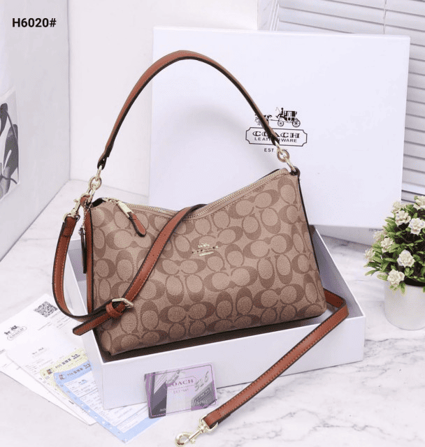 Tas Coach Lewis Shoulder Bag in Signature H6020 Semi Platinum (Kode ...