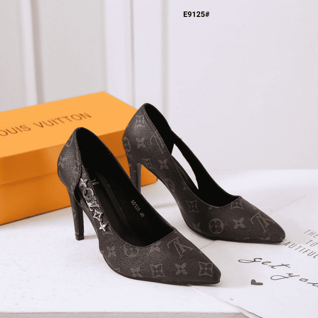 Sepatu Lv Louis Vuitton Signature Pumps Women's Shoes E9125 Semi ...