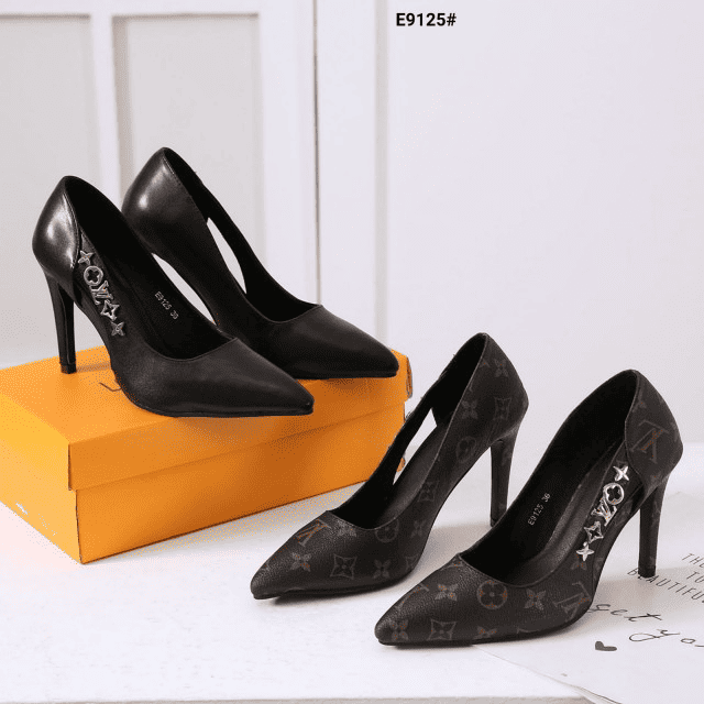Sepatu Lv Louis Vuitton Signature Pumps Women's Shoes E9125 Semi ...
