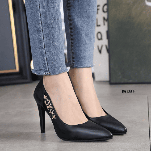 Sepatu Lv Louis Vuitton Signature Pumps Women's Shoes E9125 Semi ...