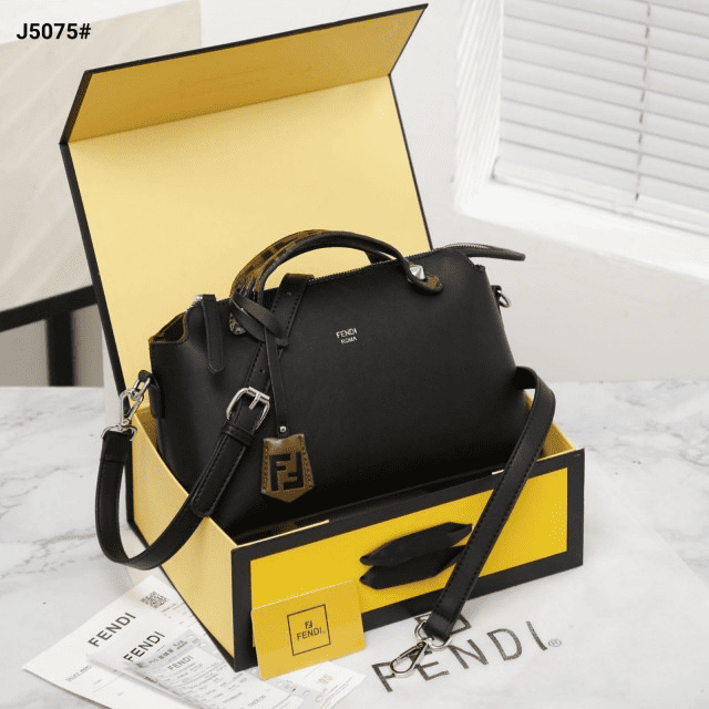 Tas Fendi By The Way Leather Logo FF Handle Shoulder Bag J5075 Semi ...