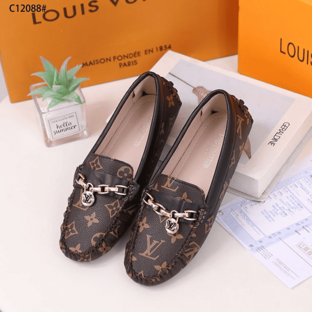 Sepatu Louis Vuitton Logo Loafers Flat Shoes C12088 (Kode: SLV254 ...