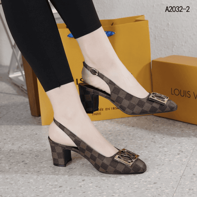 Sepatu LV Louis Vuitton A2032-2 Heels Semi Platinum (Kode: SLV255 ...