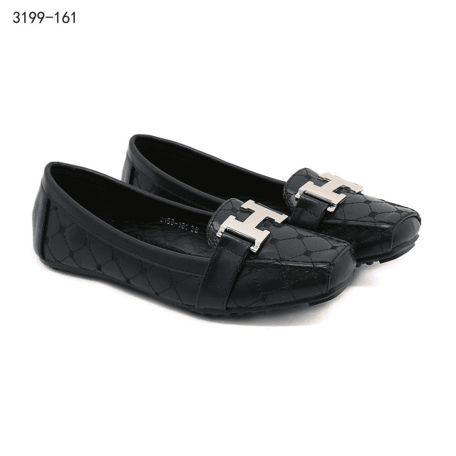 Sepatu Hermes 3199-161 Leather H-Logo Flat Shoes Semi Premium (Kode ...
