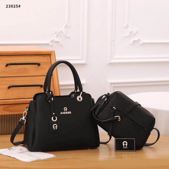 Tas Aigner 23025 Leather Top Handle Shoulder Bag With SlingBag Semi ...