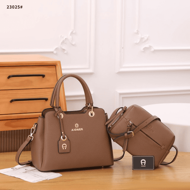 Tas Aigner 23025 Leather Top Handle Shoulder Bag With SlingBag Semi ...