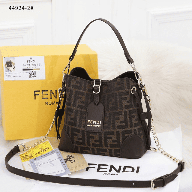 Tas Fendi 44924-2 Bucket FF Canvas Bag Semi Platinum (Kode: FEN498 ...
