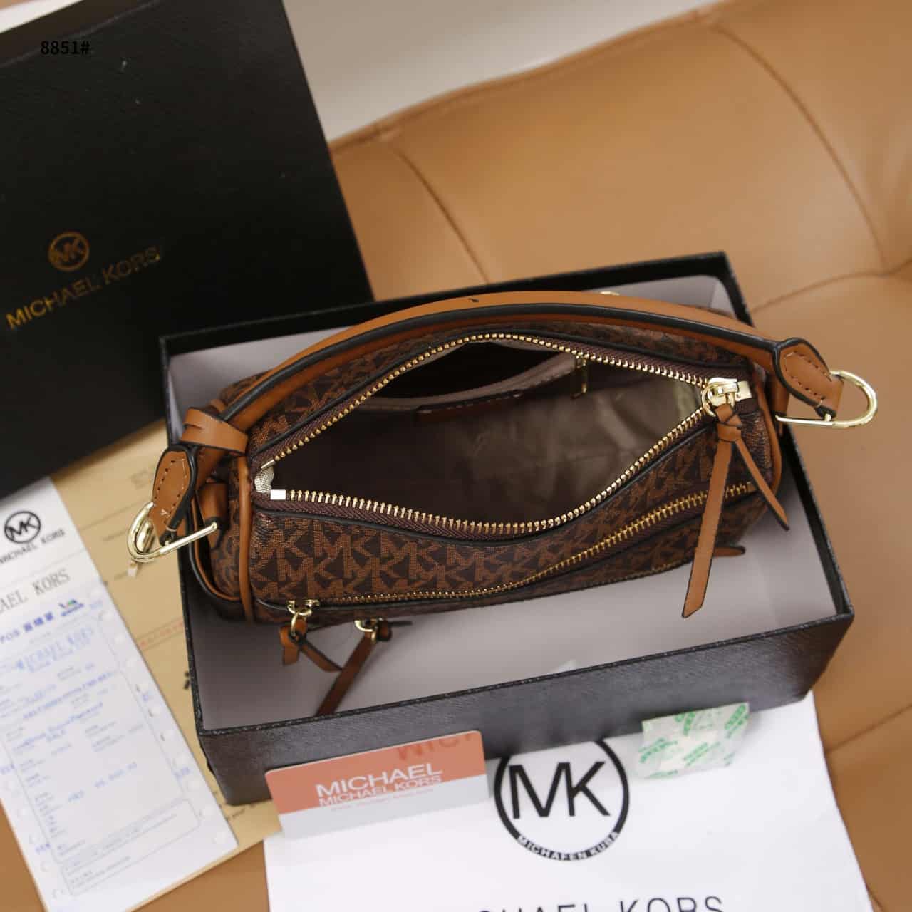 Tas Michael Kors 8851 Signature Logo Lorimer Medium Satchel Bag Semi ...