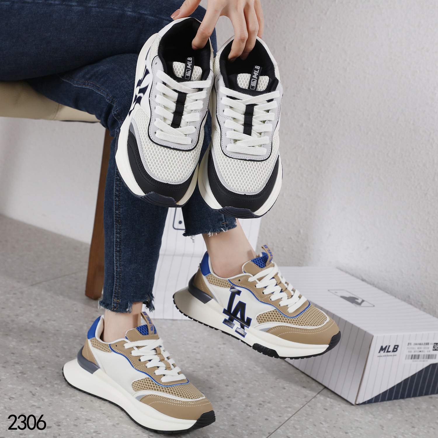 Sepatu MLB 2306 Los Angeles & New York Dodgers MLB Chunky Runner Liner ...