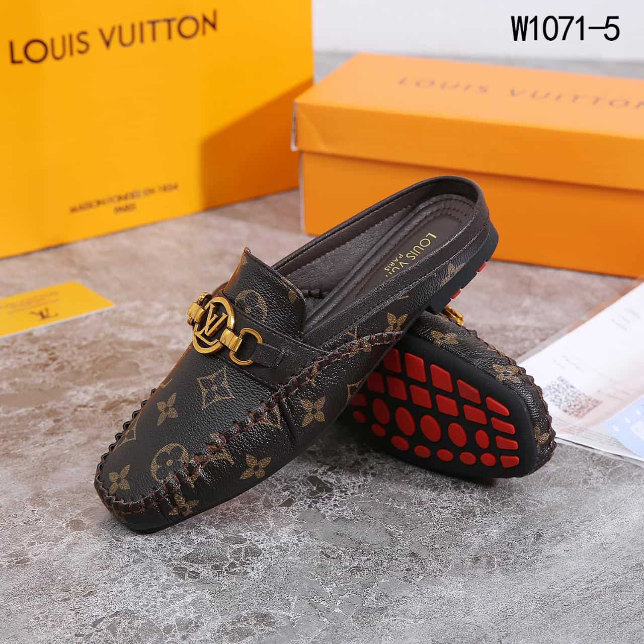 Sepatu Louis Vuitton Lv Slip On Loafers Cofy Flats Fullset W1071-5 Semi ...