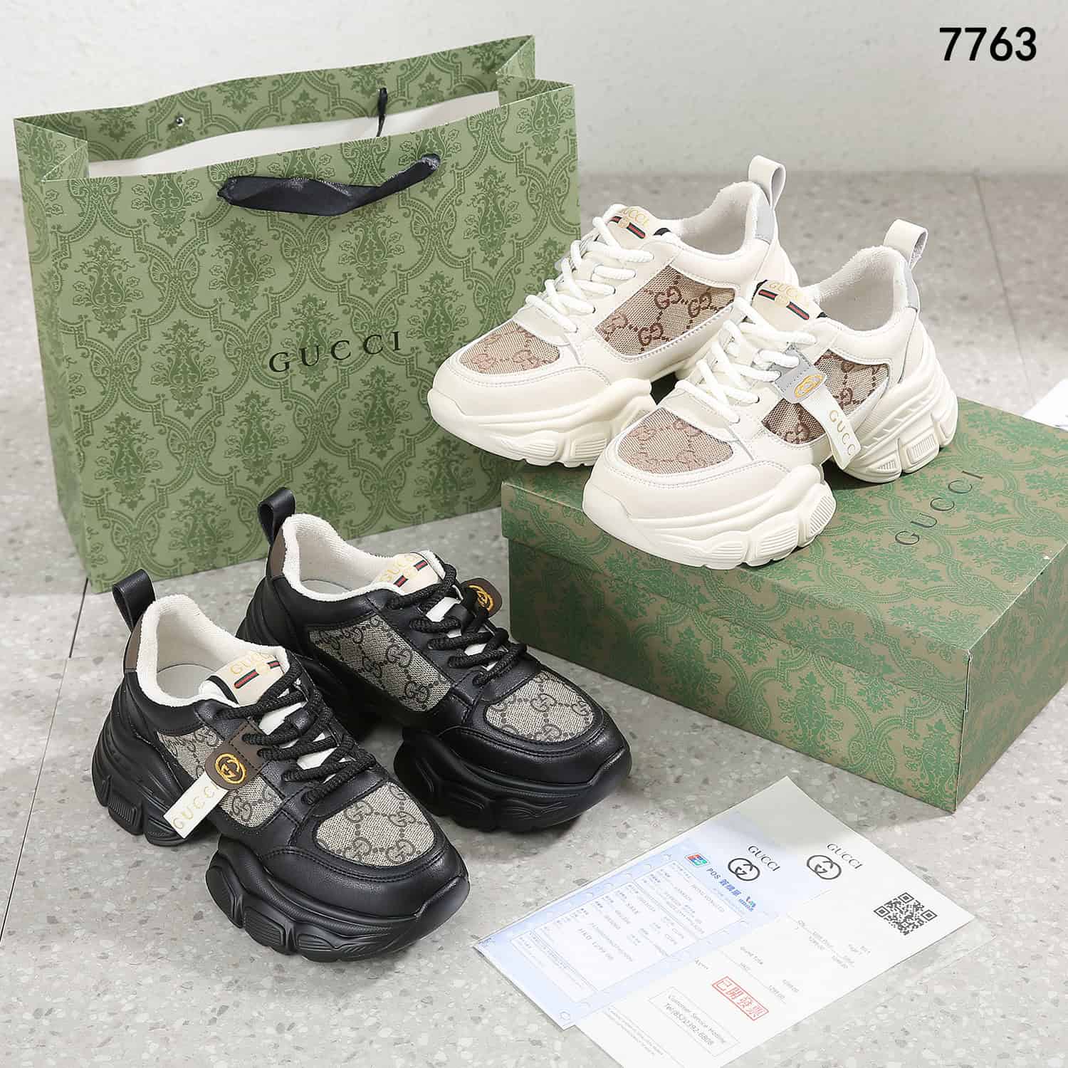 Sepatu Gucci 7763 Sneaker Semi Platinum (Kode: GUC870) - TasKW.com