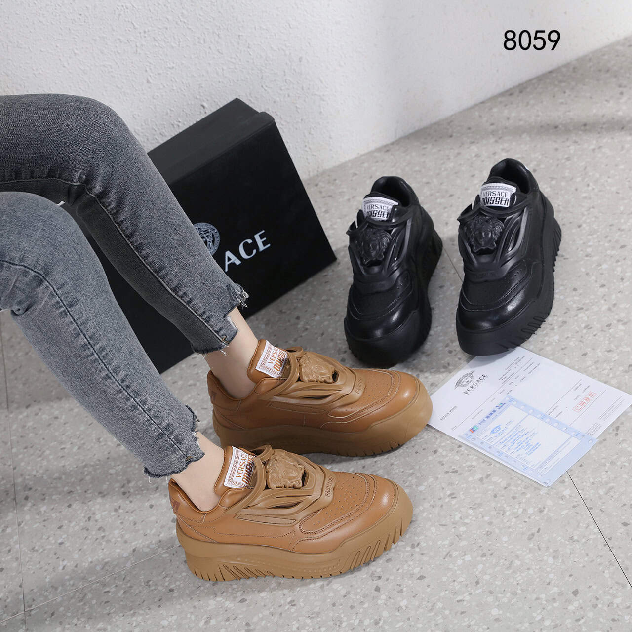 Sepatu Versace 8059 Odissea Sneaker Semi Platinum (Kode: VER115 ...