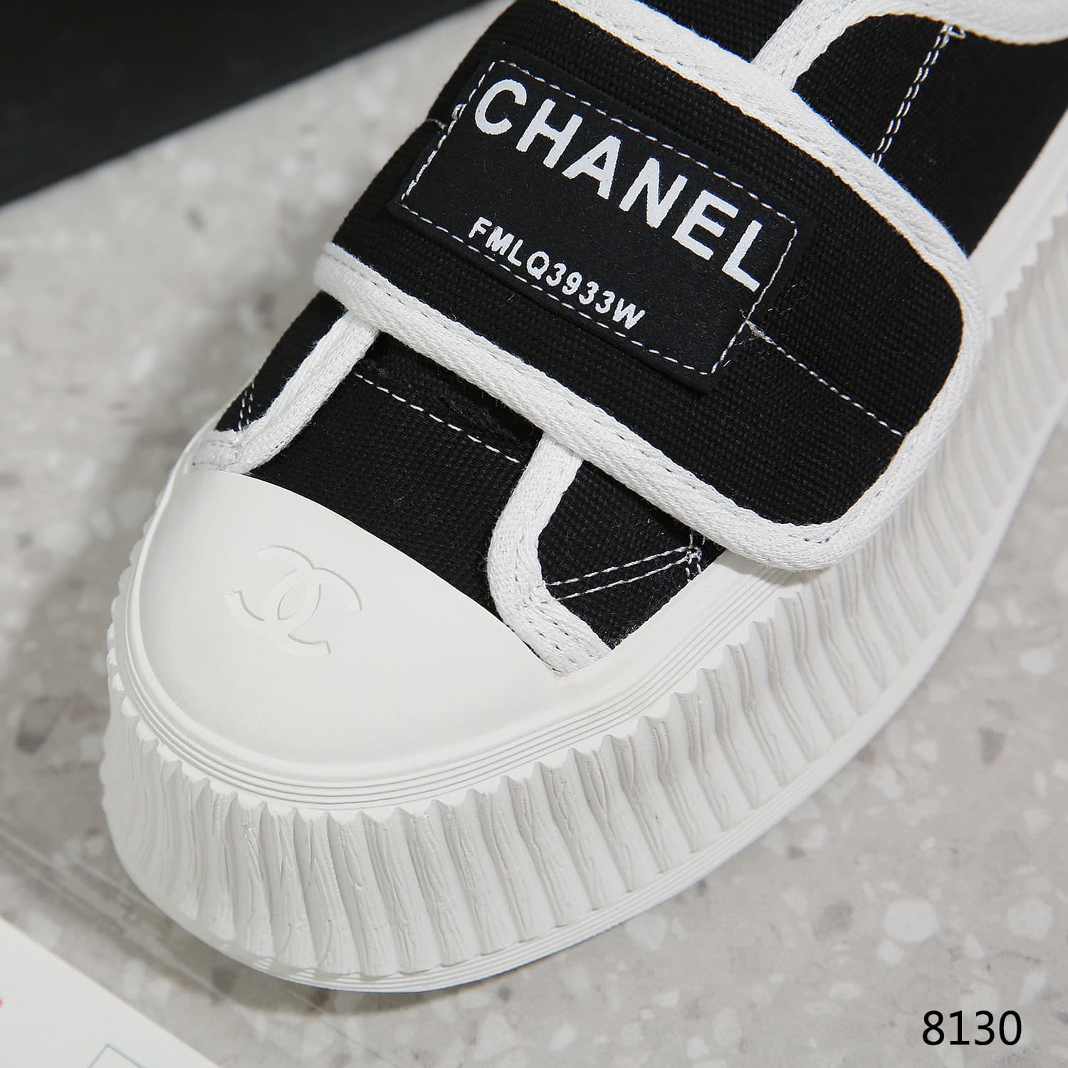Sepatu Chanel 8130 Canvas Shoes Label Slip-On Mule Sneakers Bloafers ...