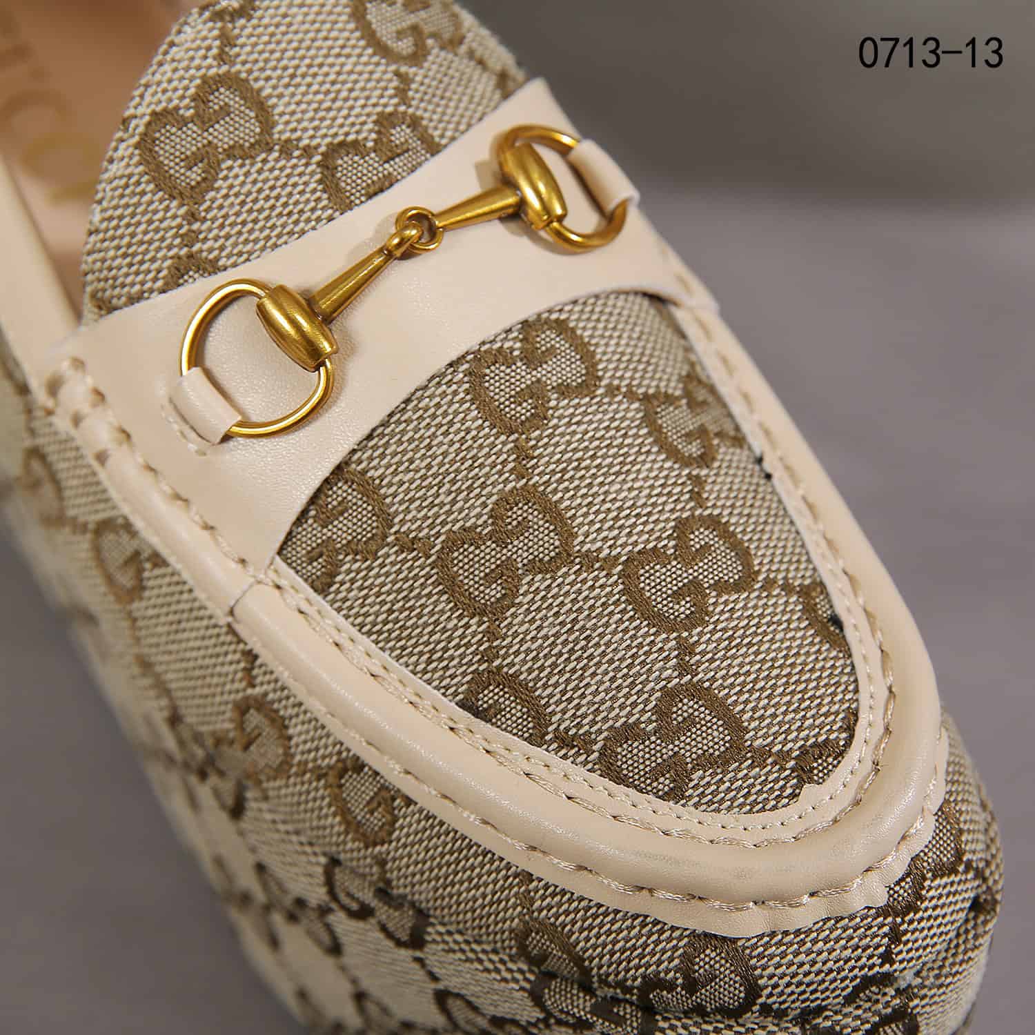 Sepatu Gucci 0713-13 Horsebit Gg Canvas Platform Loafers Semi Platinum ...