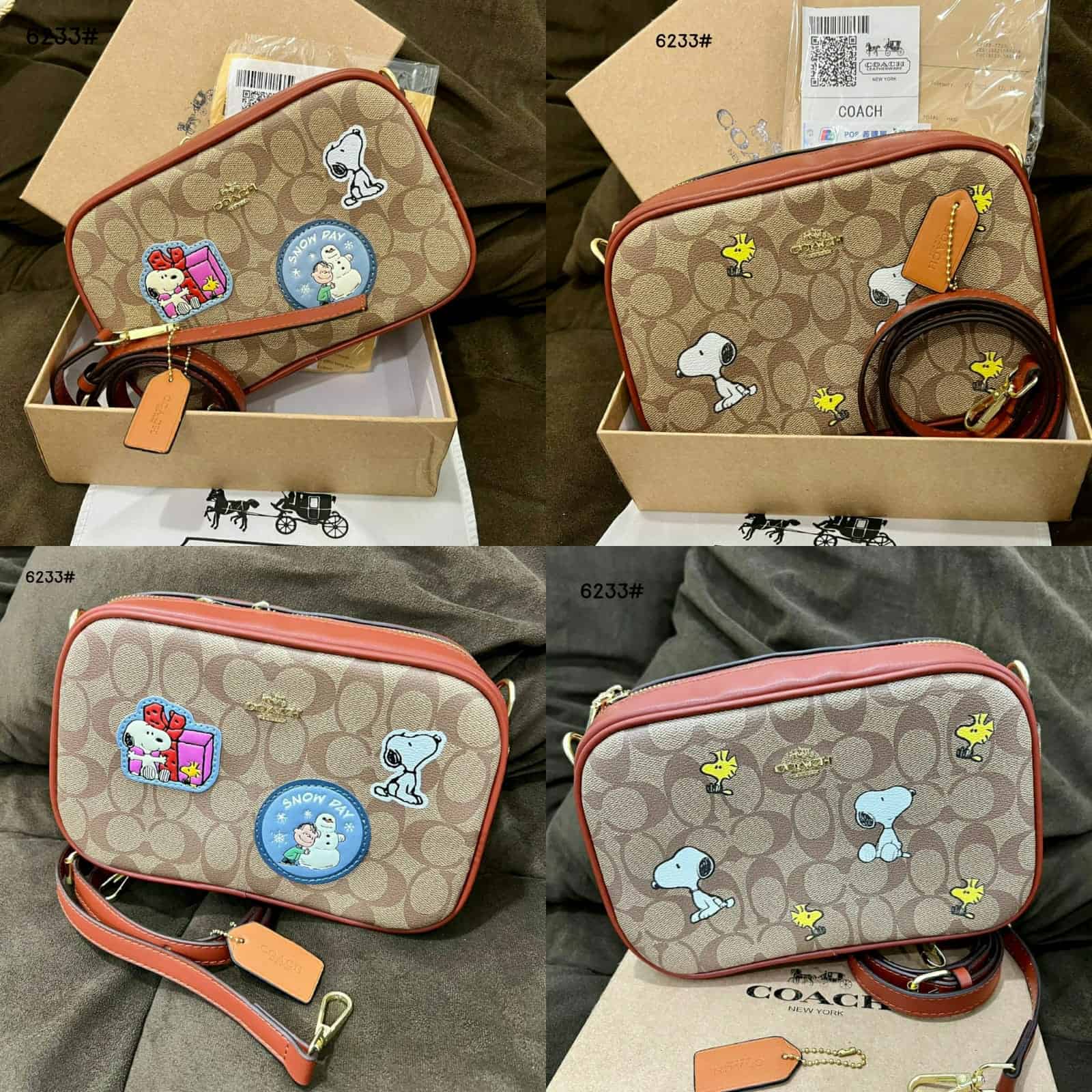 Tas Coach X Peanuts Mini Jamie Camera Bag's 6233 Semi Platinum (Kode ...