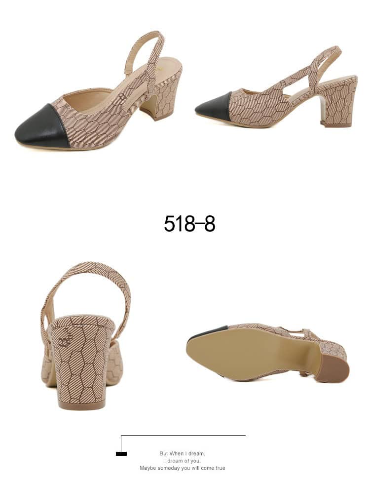 Sepatu Bonia 518-8 Monogram Toe Cap Block Heels Semi Premium (Kode ...