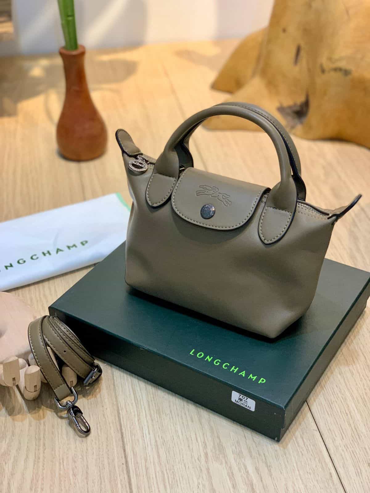 Tas Longchamp Le Pliage Cuir Leather Small Bag With Box SS24 707 Semi Premium (Kode: LGC128 ...