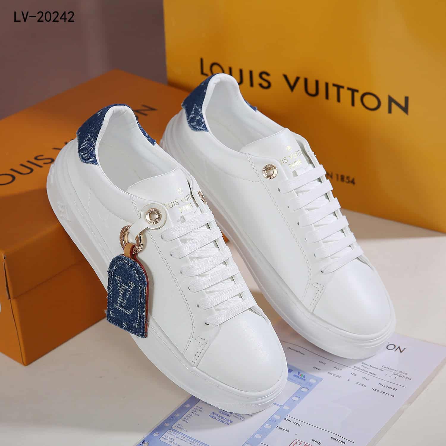 Sepatu Louis Vuitton LV-20242 Time Out Sneakers White Semi Platinum ...