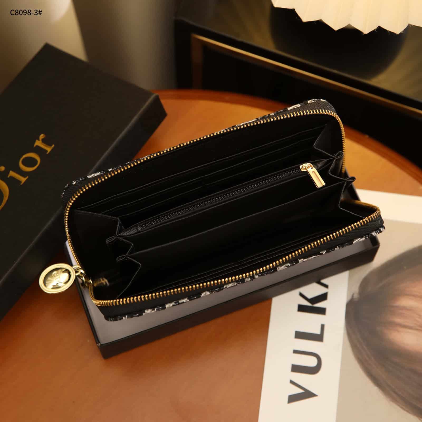 Dompet Dior C8098-3 Oblique Jacquard Zipped Long Wallet Semi Premium ...