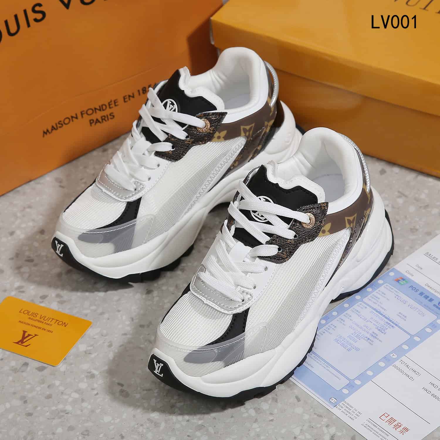 Sepatu Louis Vuitton LV001 Run 55 Sneakers Semi Platinum (Kode: SLV336 ...