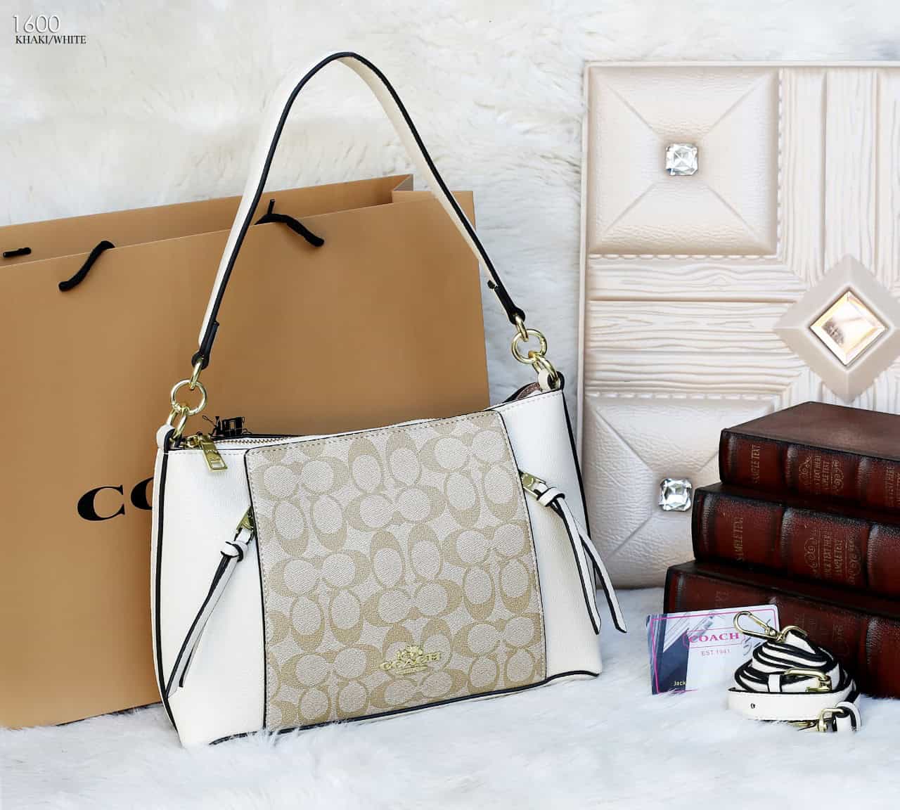 Tas Coach 1600 Small Marlon Shoulder Bag Signature Semi Platinum (Kode ...