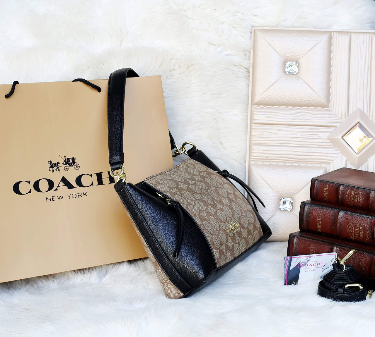 Tas Coach 1600 Small Marlon Shoulder Bag Signature Semi Platinum (Kode ...