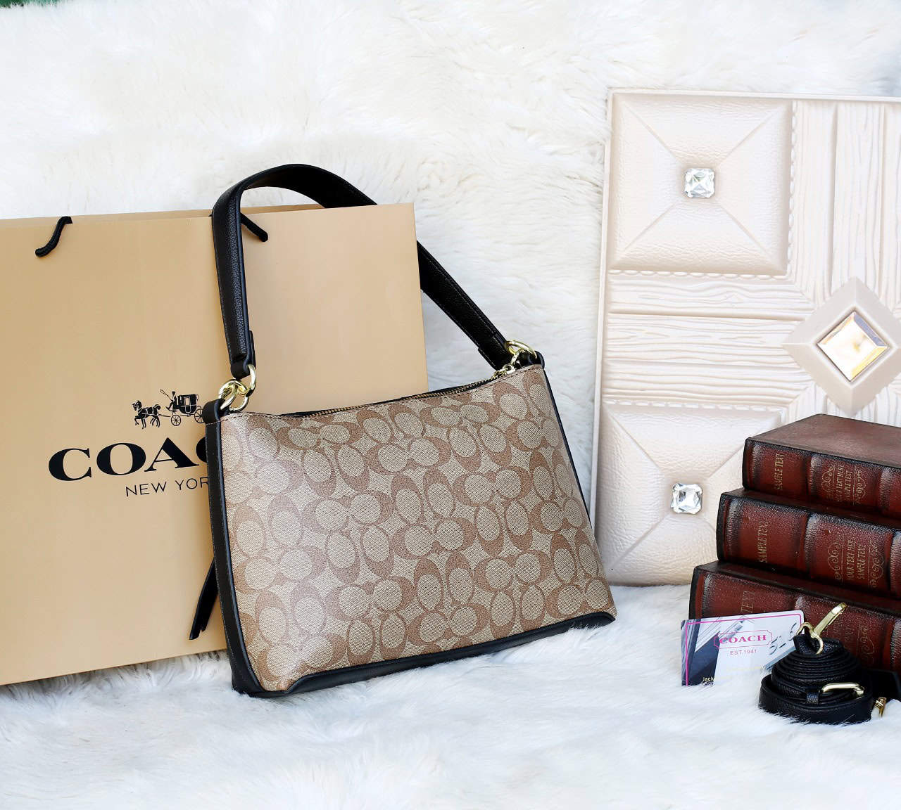 Tas Coach 1600 Small Marlon Shoulder Bag Signature Semi Platinum (Kode ...