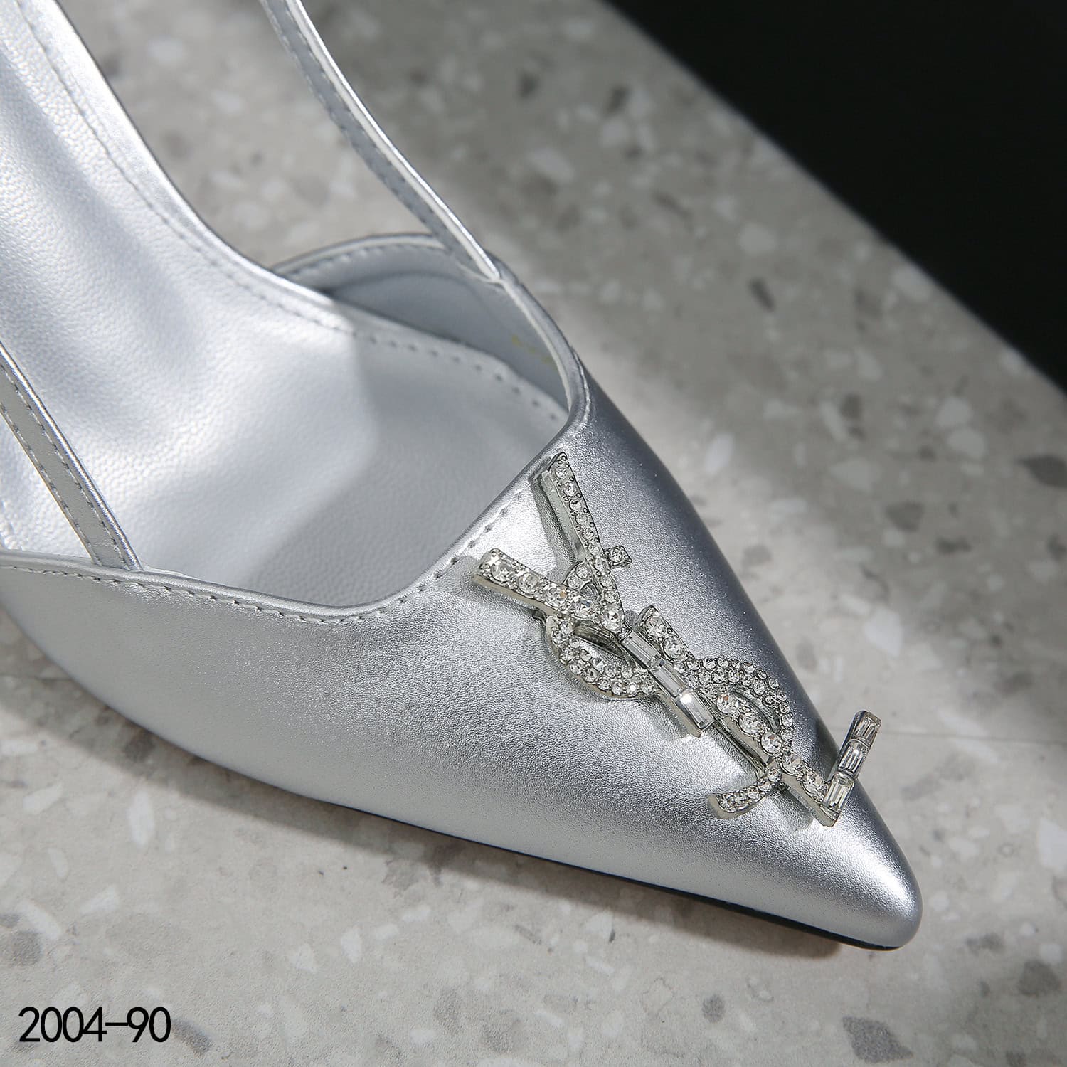Sepatu YSL 2004-90 Yves Saint Laurent Heels Semi Platinum (Kode: YSL258 ...